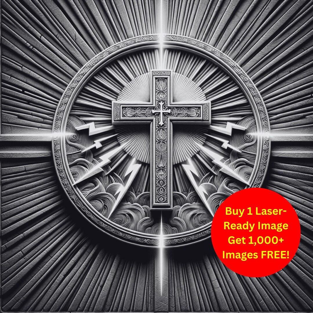 Lightning Cross Image Laser Cut Burn Slate File | Radiant Power ...