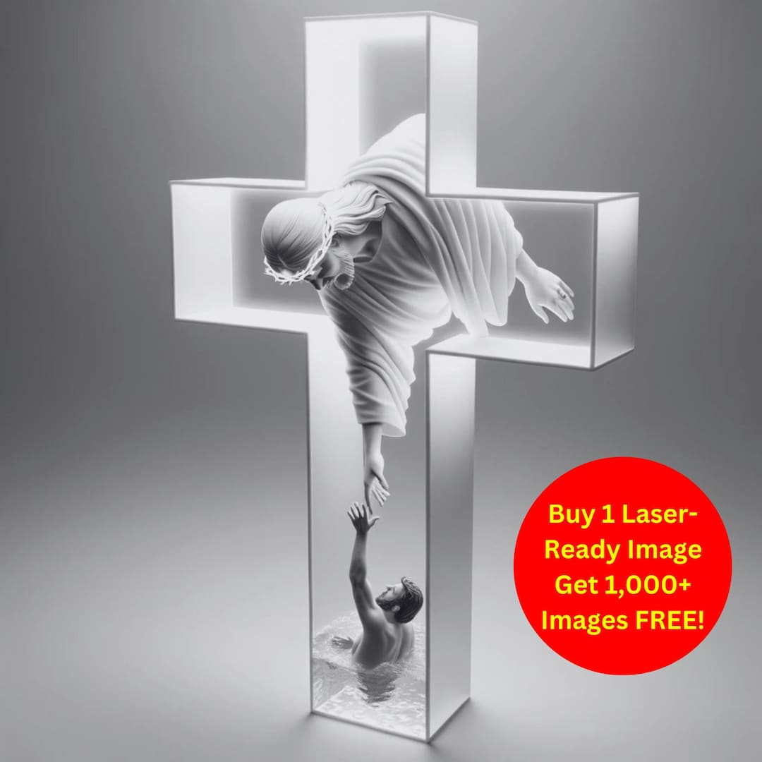 Jesus Cross Image Laser Cut Burn Slate File | Christian Faith Salvation ...