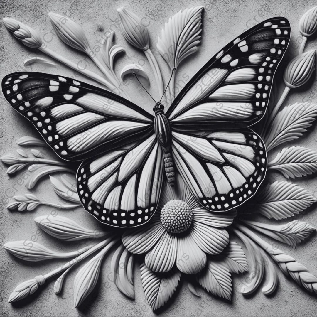 Monarch Butterfly Image Laser Cut Burn Slate File Garden Nature Art ...