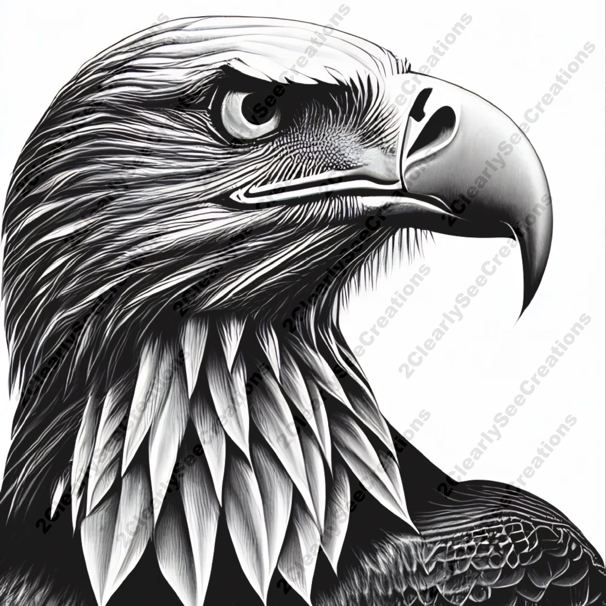 Eagle Head Image Laser Burn File | Bird of Prey Wildlife Digital ...
