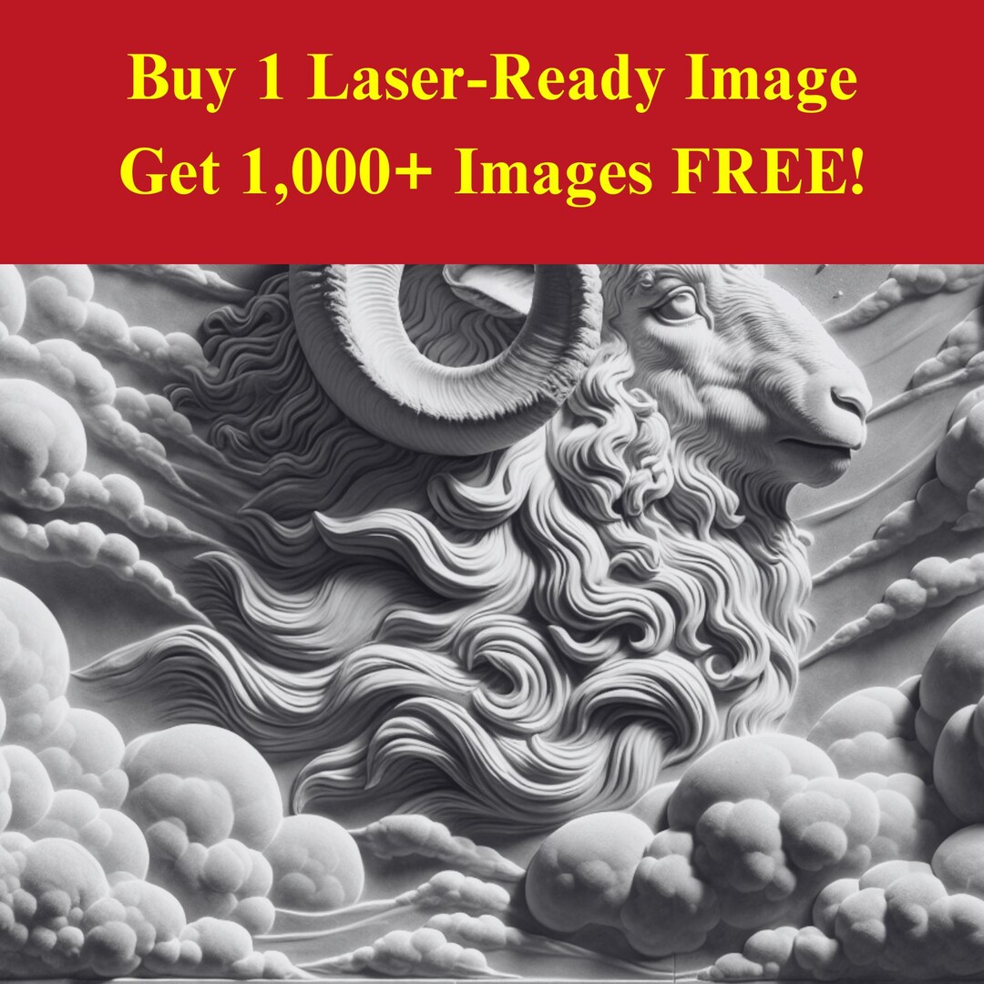 Ram Night Sky Image Laser Cut Burn Slate File | Zodiac Celestial Moon ...