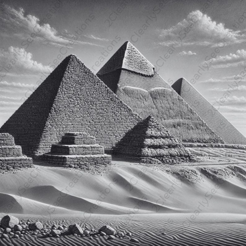 Pyramids Image Laser Cut Burn Slate File Egyptian Desert Ancient ...