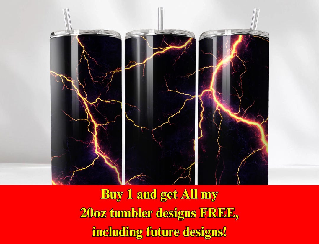 Lightning Tumbler Wrap | 20oz Electric Storm Sublimation Design ...