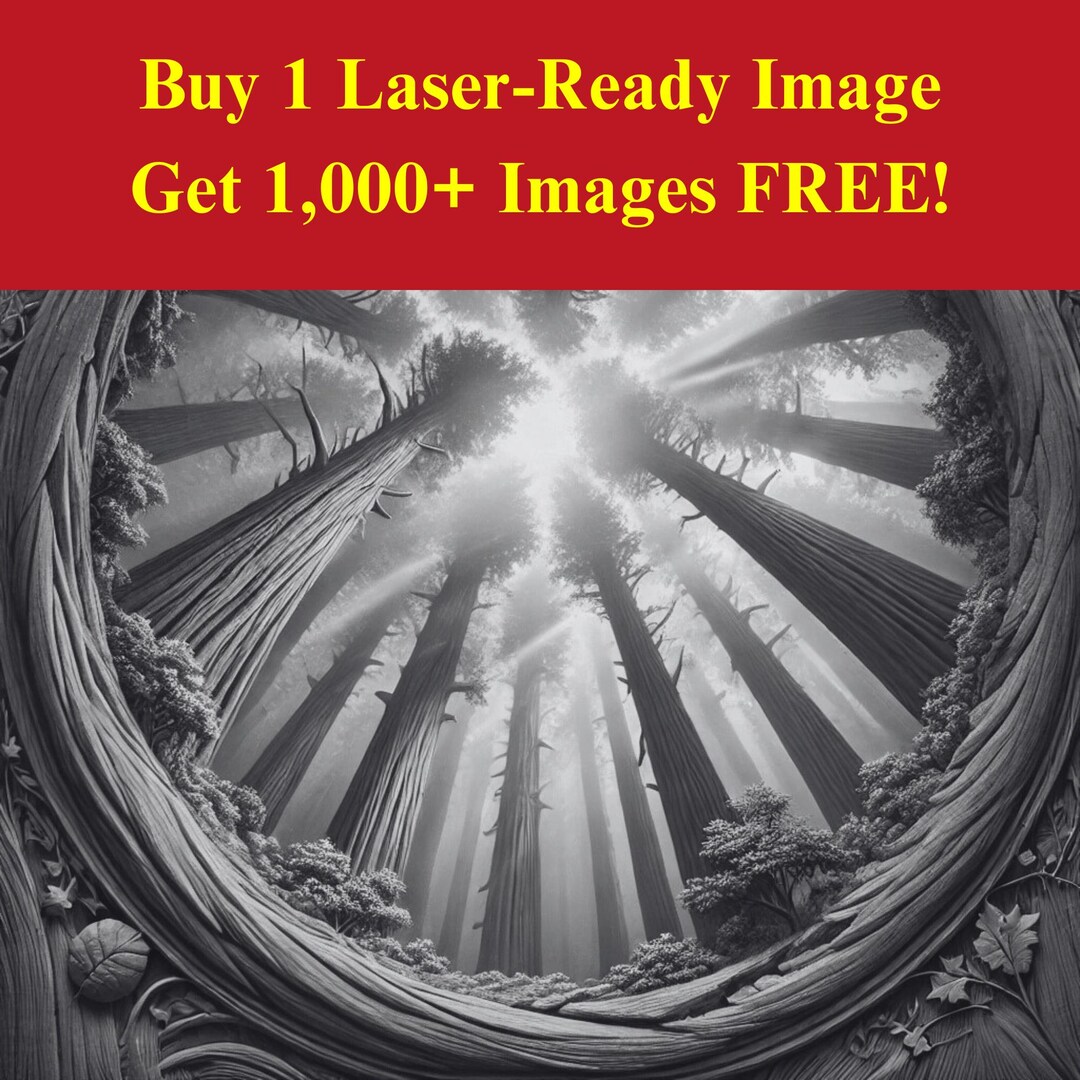 Redwood Image Laser Cut Burn Slate File | Forest Sunray Nature Digital ...