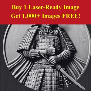 Samurai Image Laser Cut Burn Slate File | Japanese Warrior Portrait ...