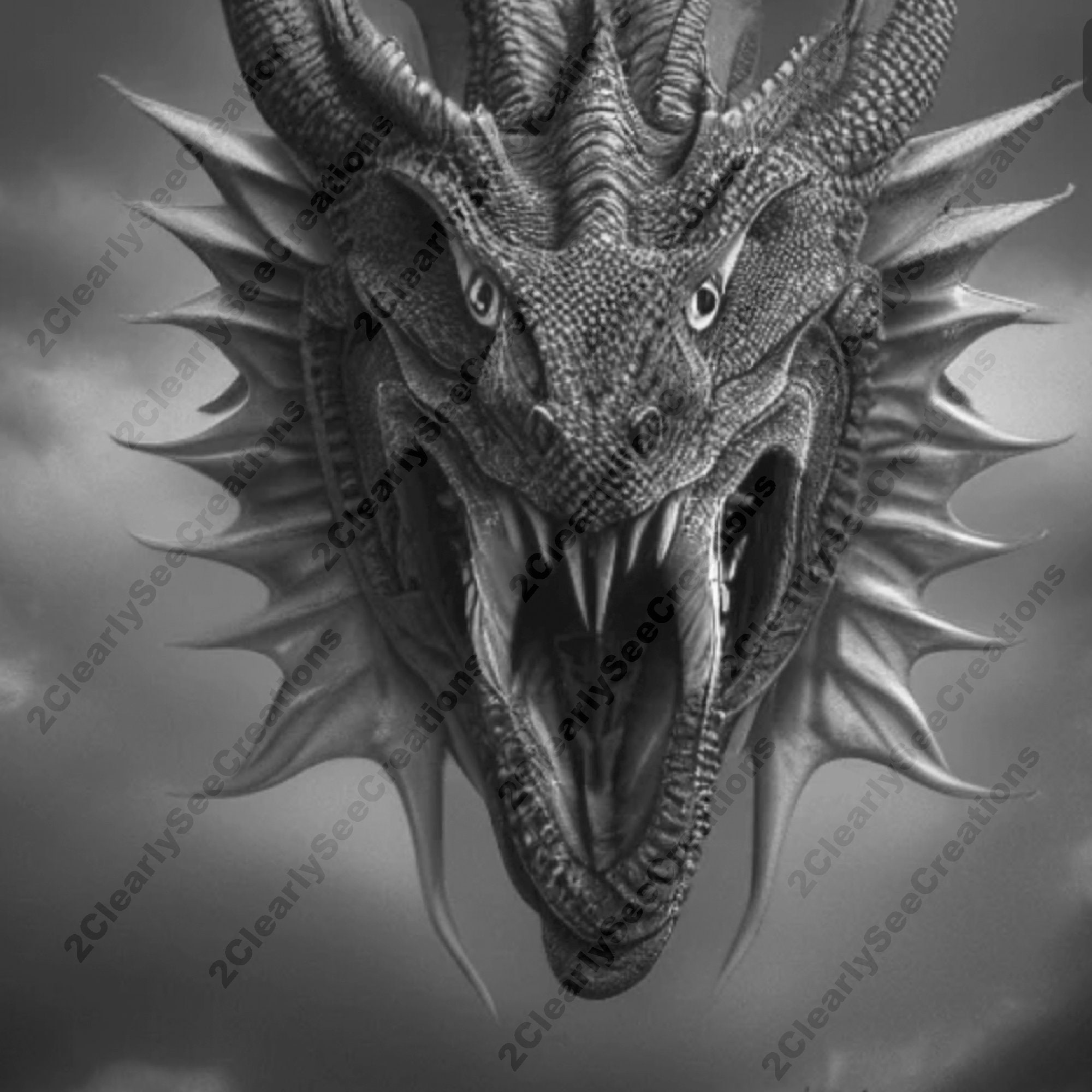 Dragon Head Drawing Front