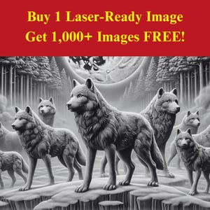 Wolf Pack Image Laser Cut Burn File | Mystical Moonlight Nature Scene ...