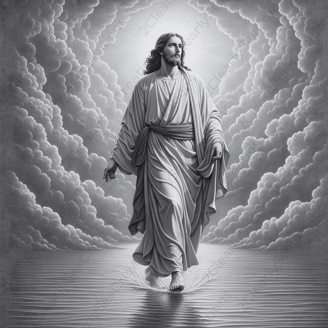 Jesus Sea Laser PNG | Divine Walking Waters Digital Download ...