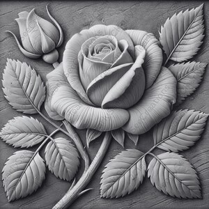 Rose Flower Image Laser Cut Burn Slate File | Botanical Garden Floral ...