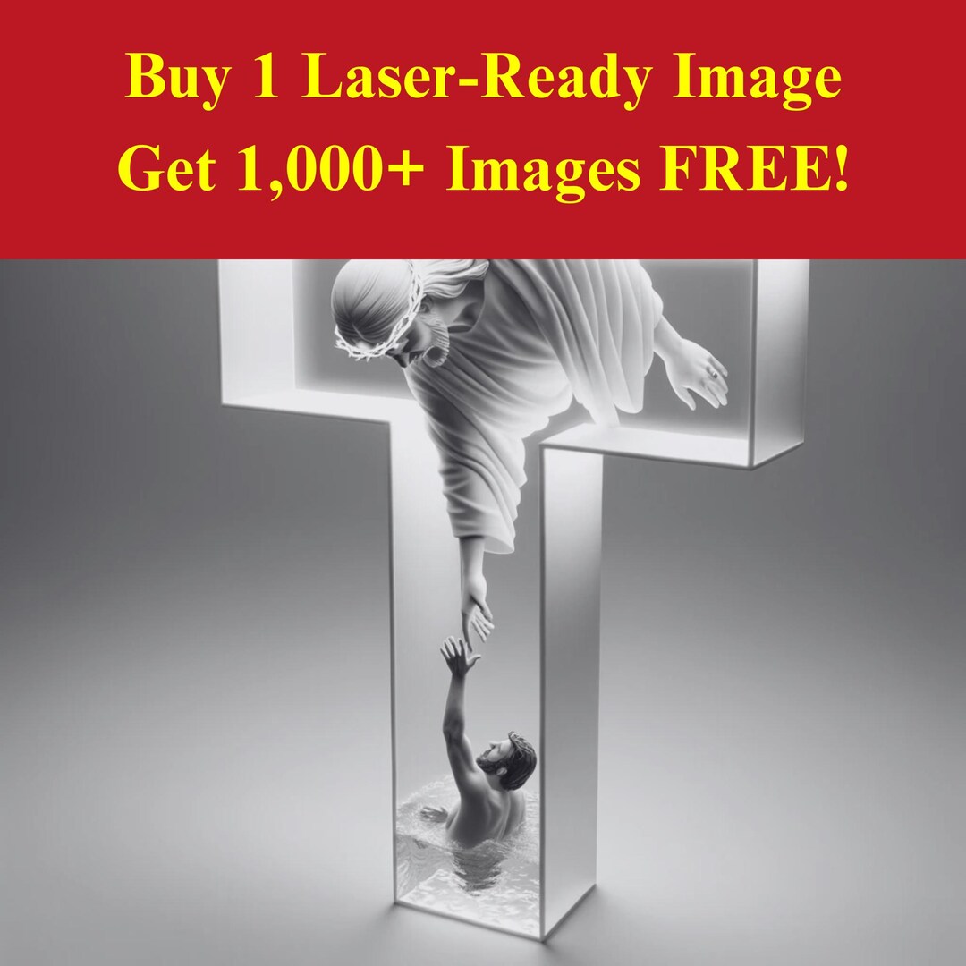 Jesus Cross Image Laser Cut Burn Slate File | Christian Faith Salvation ...