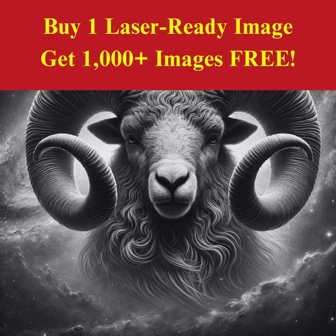 Ram in Night Sky Image Laser Cut Burn Slate File | Cosmic Zodiac Aries ...