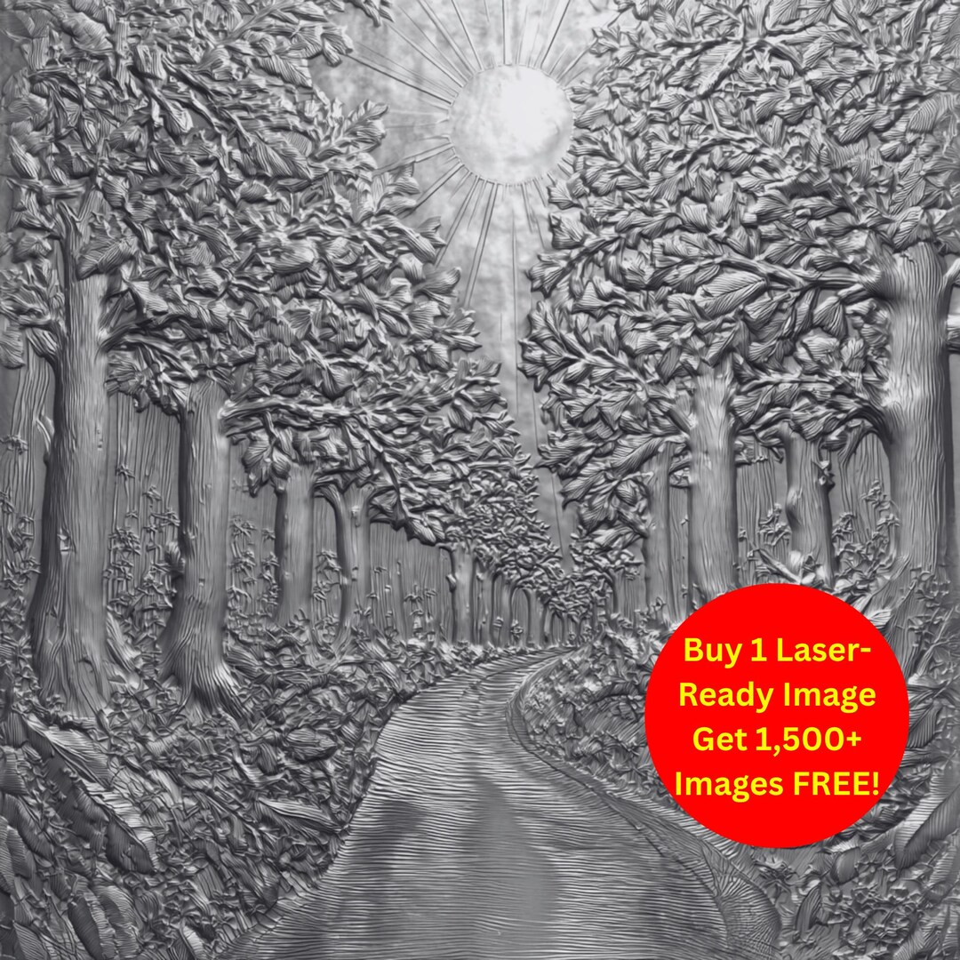 Forest Trail Sunlight Laser Engraving PNG | Peaceful Nature Landscape ...