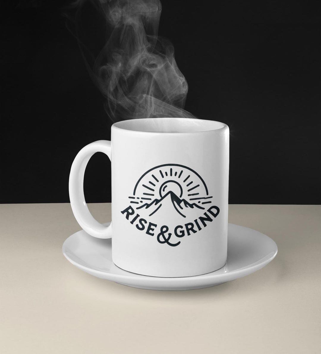 Rise & Grind Mug - Motivational Coffee Cup, Morning Energy Boost ...