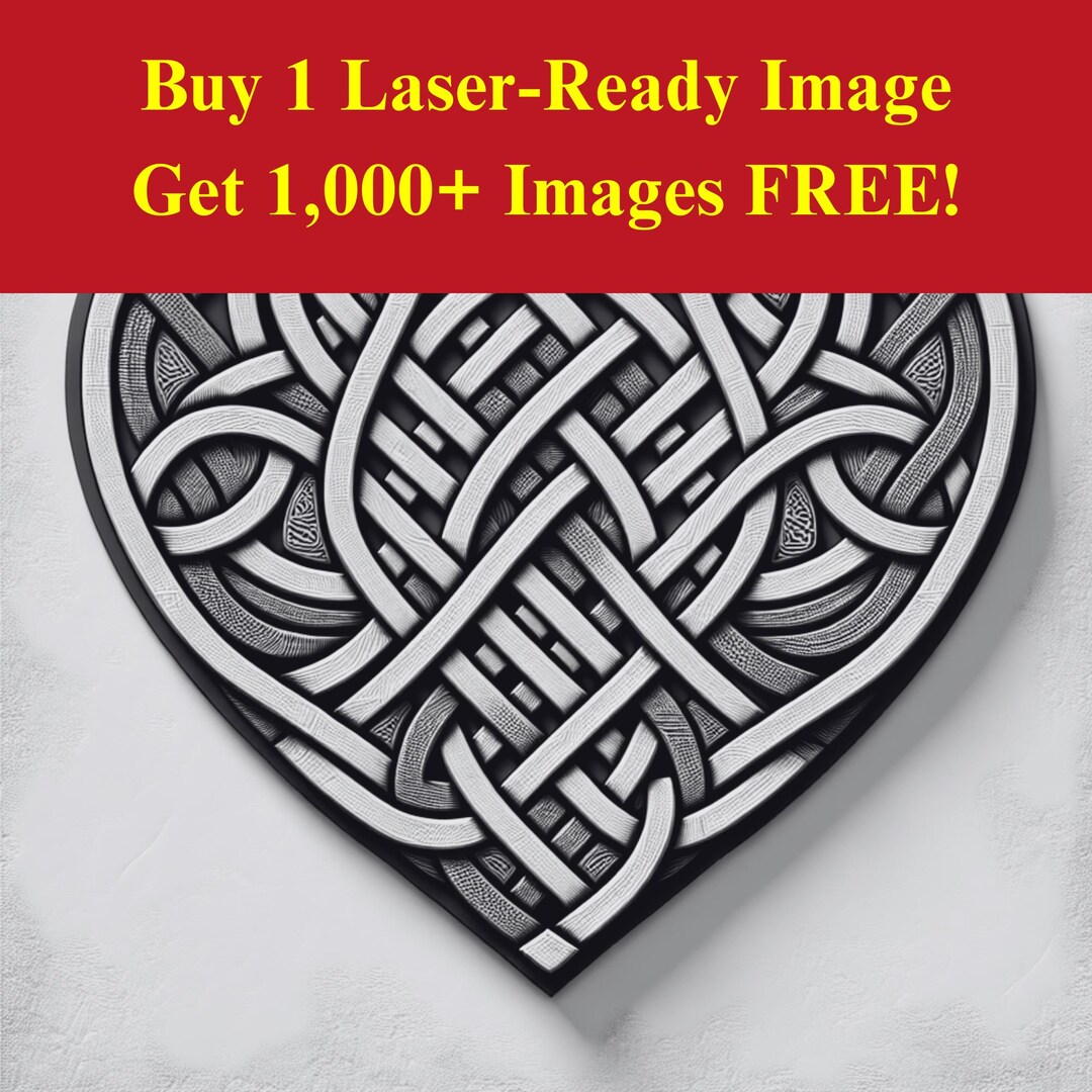 Celtic Heart Image Laser Cut Burn Slate File | Irish Knot Love Digital ...