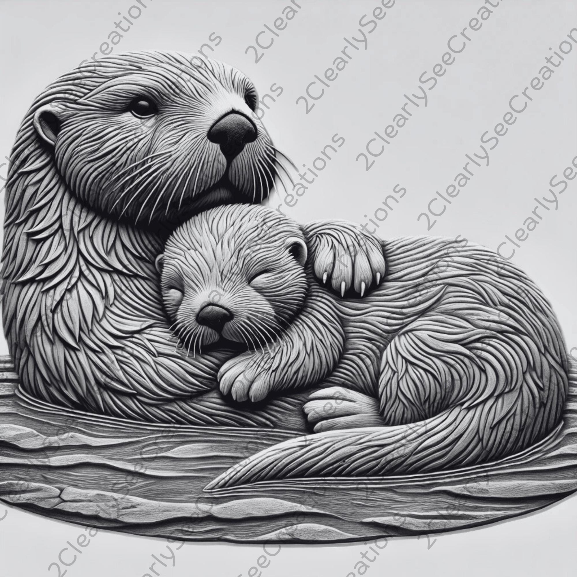 Otter Image Laser Cut Burn Slate File | Sweet Wildlife Digital Download ...