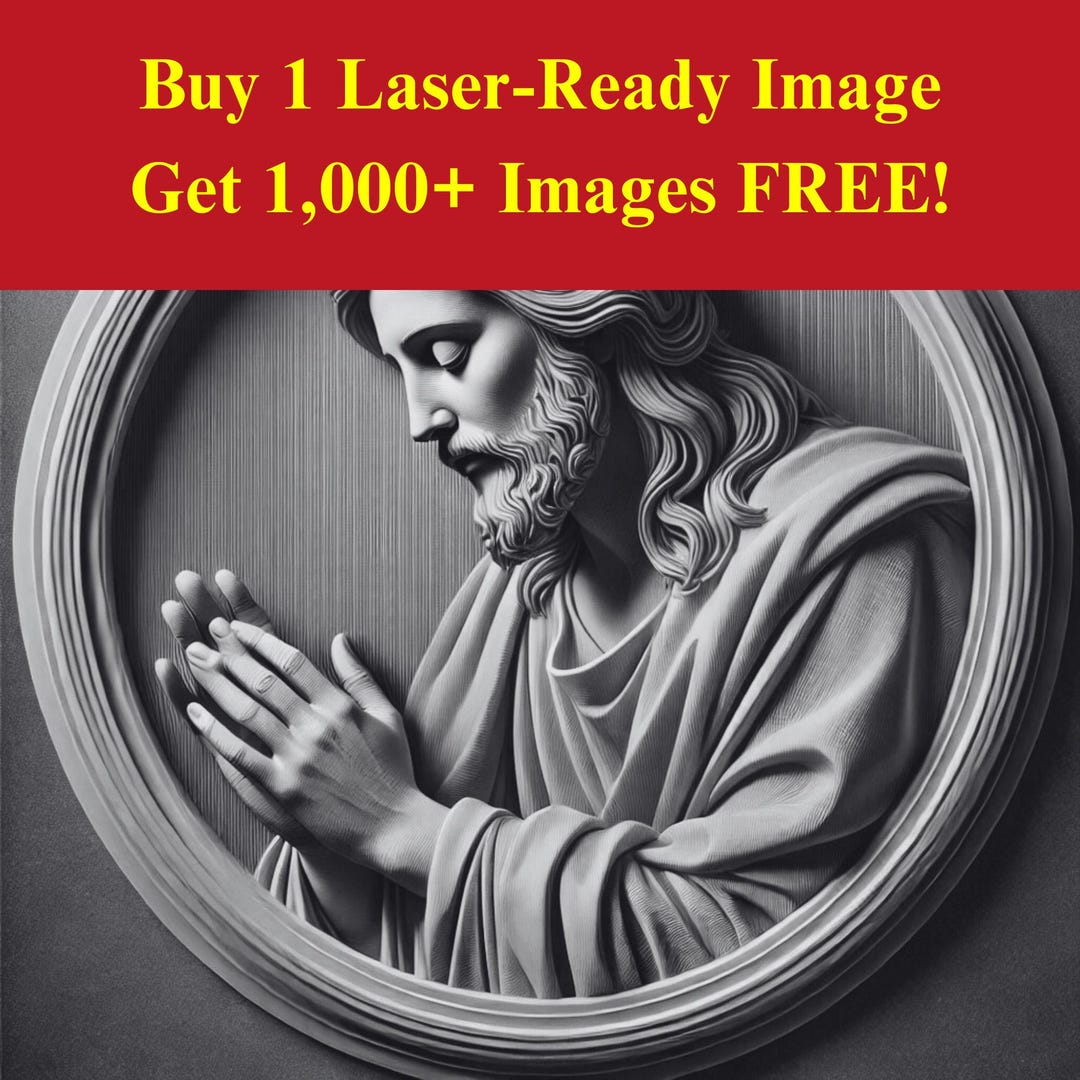 Praying Jesus Image Laser Burn File | Religious Portrait Digital ...