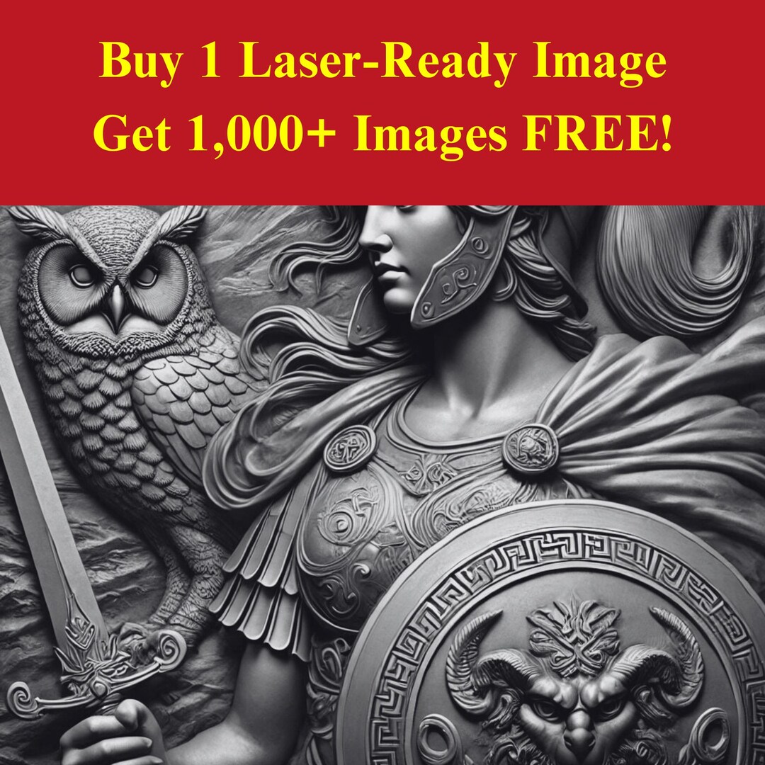 Athena Owl Image Laser Cut Burn Slate File | Greek Mythology Warrior ...