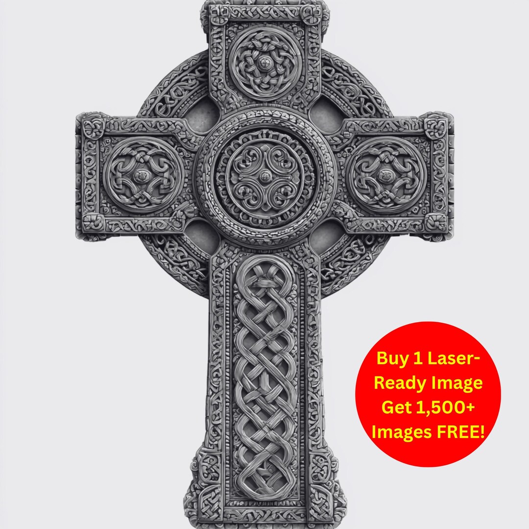 Celtic Cross Image Laser Cut Burn Slate File | Christian Faith Irish ...