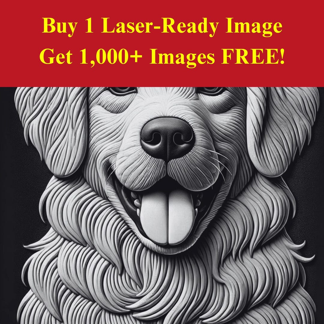 Golden Retriever Image Laser Cut Burn Slate File | Pet Dog Portrait ...