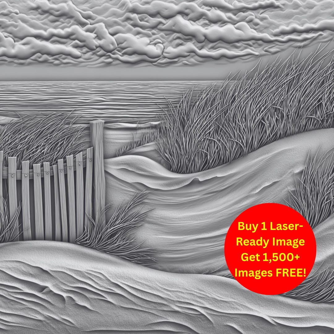 Beach Dunes Image Laser Cut Burn Slate File | Coastal Sand Grass ...