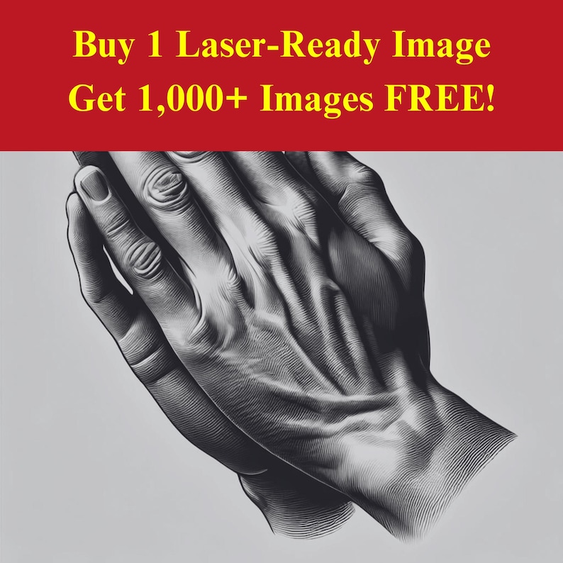 Praying Hands Image Laser Cut Burn Slate File | Religious Faith ...