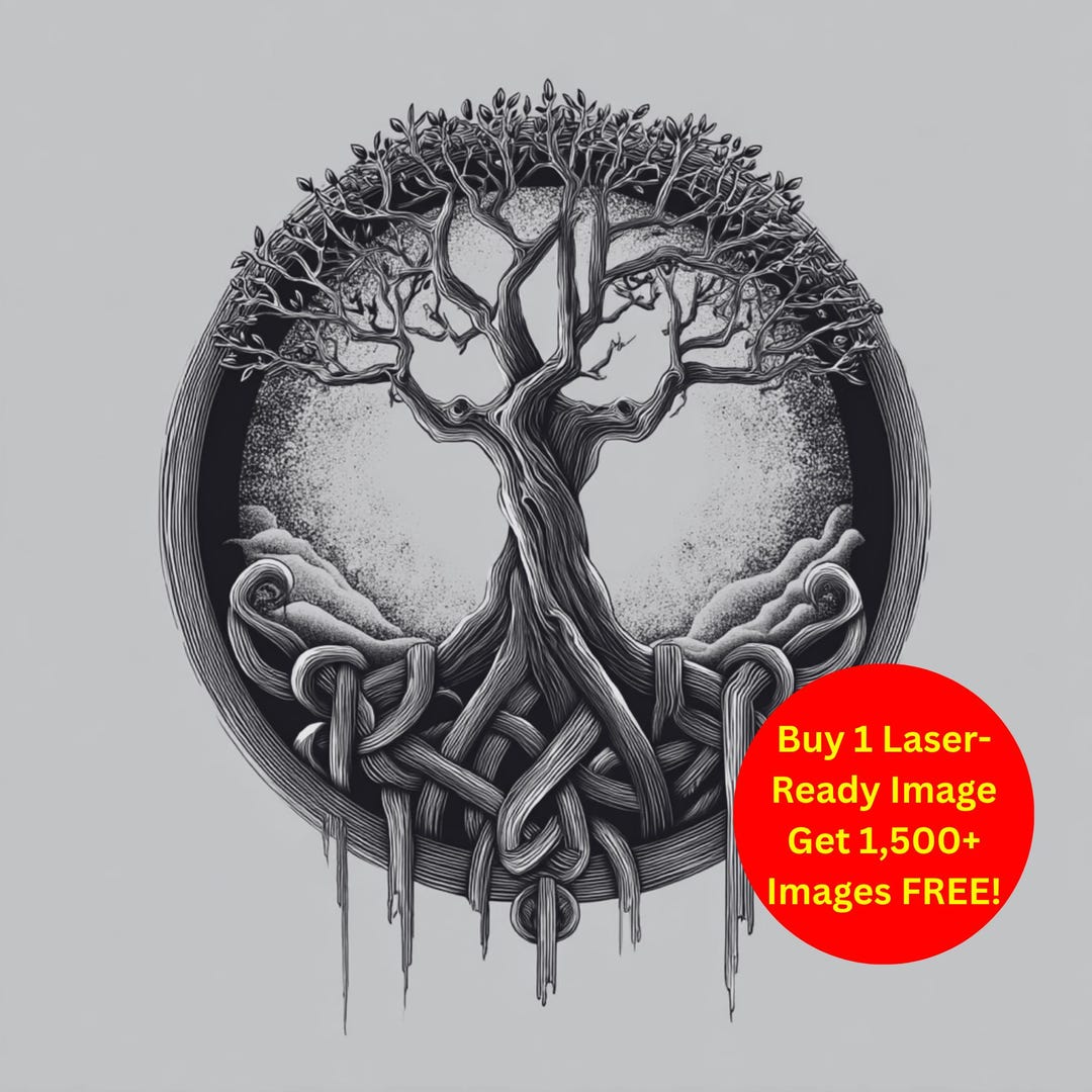 Tree of Life Image Laser Cut Burn Slate File | Celtic Roots Nature ...