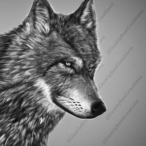 Wolf Portrait Image Laser Burn File | Wild Predator Profile Digital ...