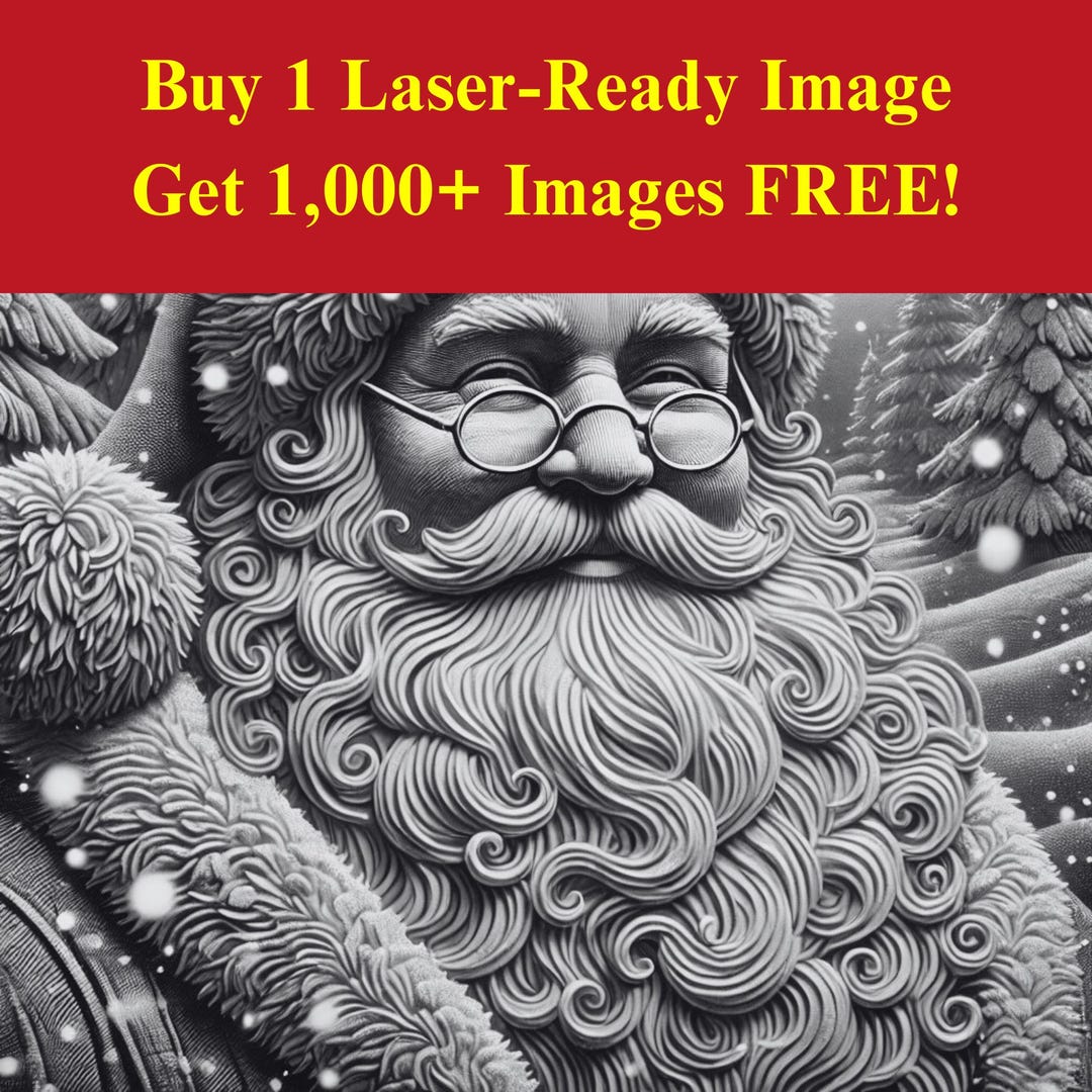 Santa Claus Image Laser Burn File | Winter Holiday Christmas Night ...