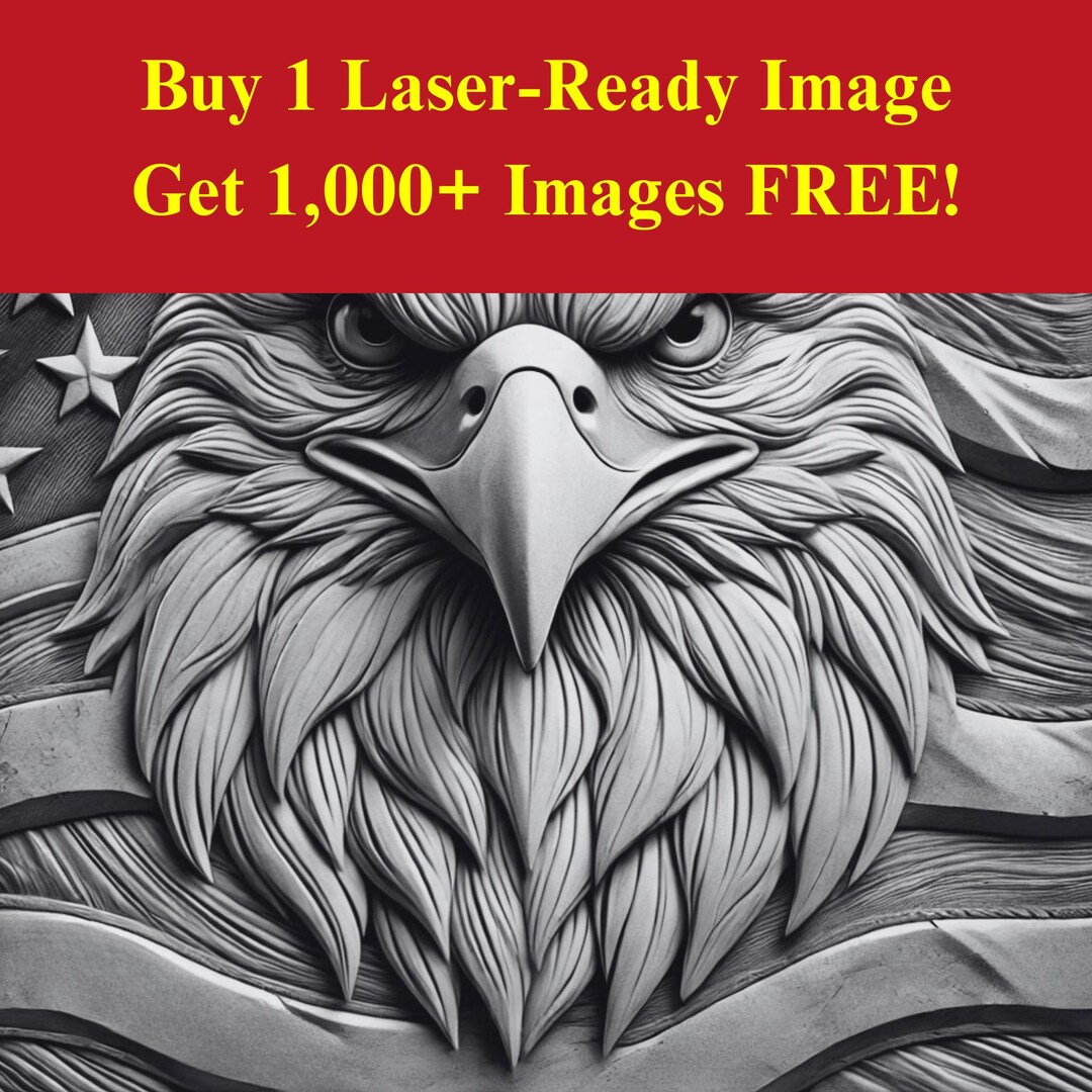 Bald Eagle Image Laser Cut Burn Slate File | Patriotic American Symbol ...