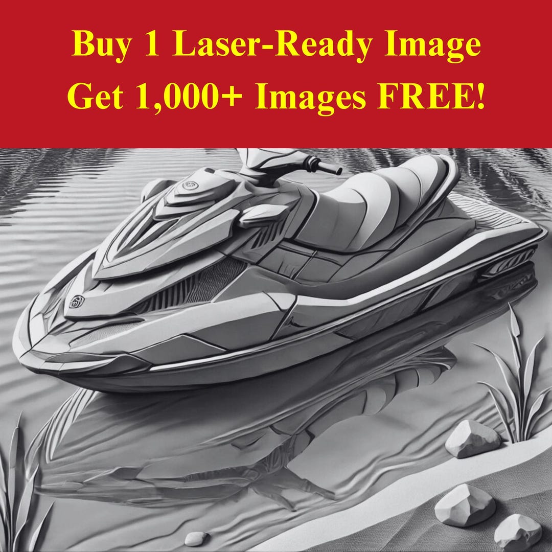 Jet Ski Image Laser Cut Burn Slate File | Modern Sport Water Adventure ...