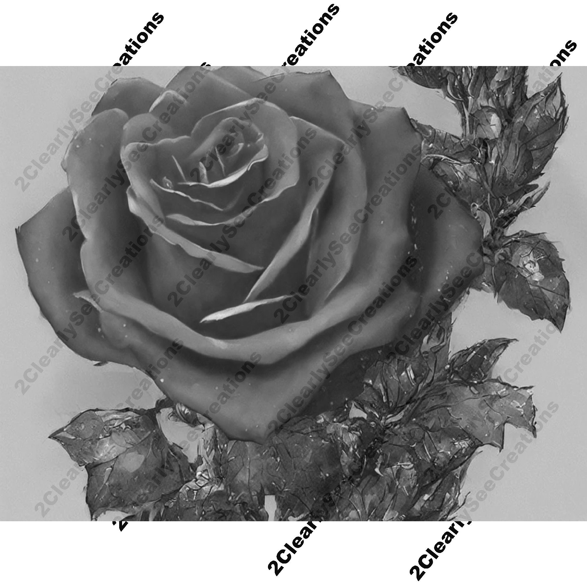 Digital Design File Rose With Leaves Glowforge Lightburn Laser Ready ...