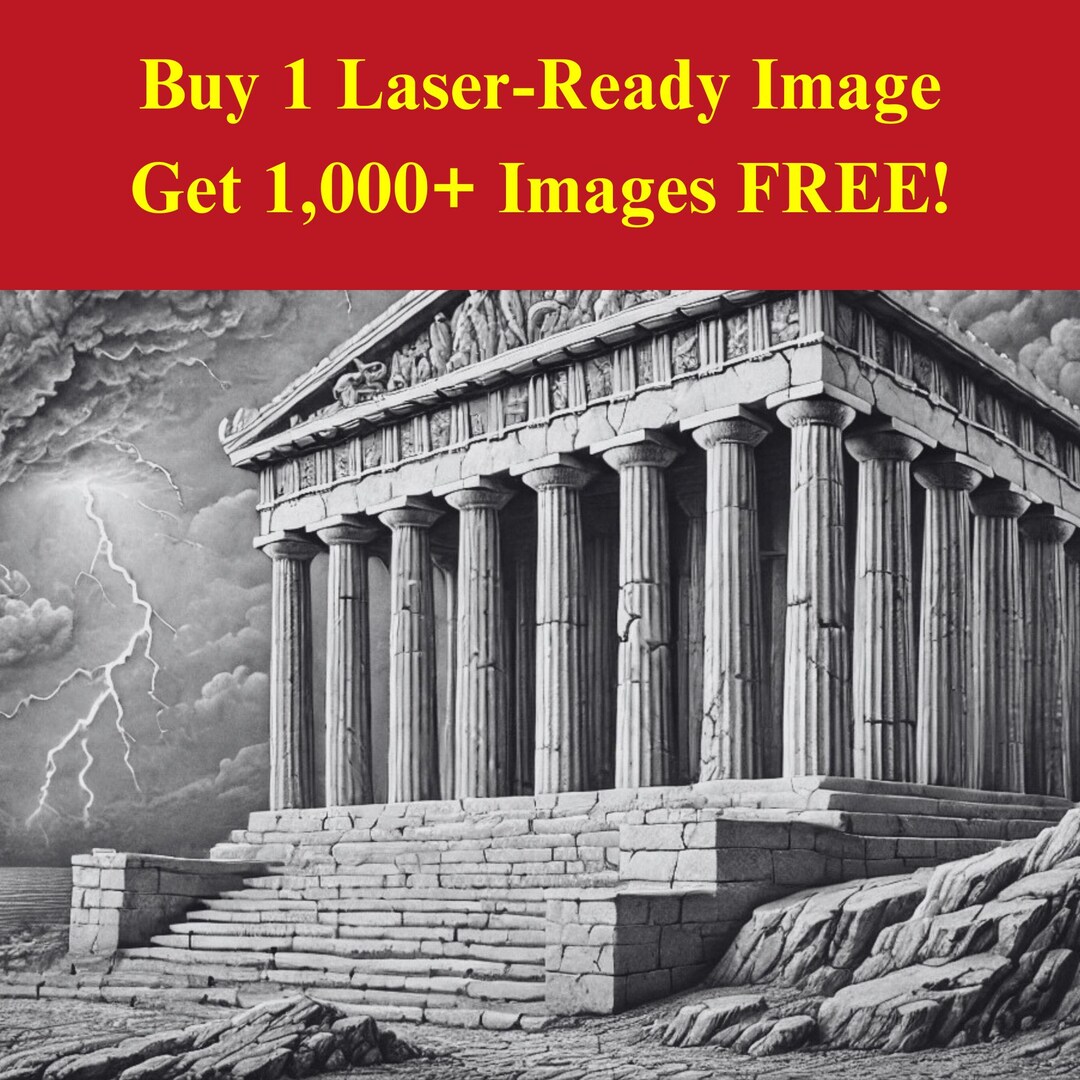 Greek Temple Image Laser Cut Burn Slate File | Ancient Storm ...