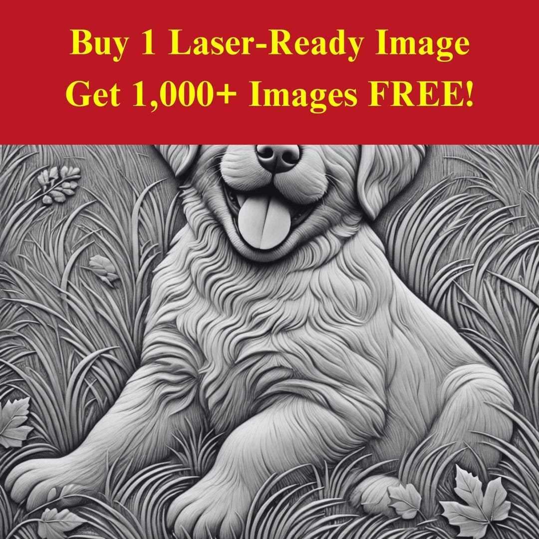 Golden Retriever Image Laser Cut Burn Slate File | Puppy Garden Pet ...