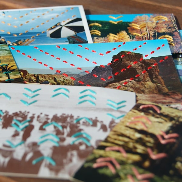 Embroidered Postcard - Etsy