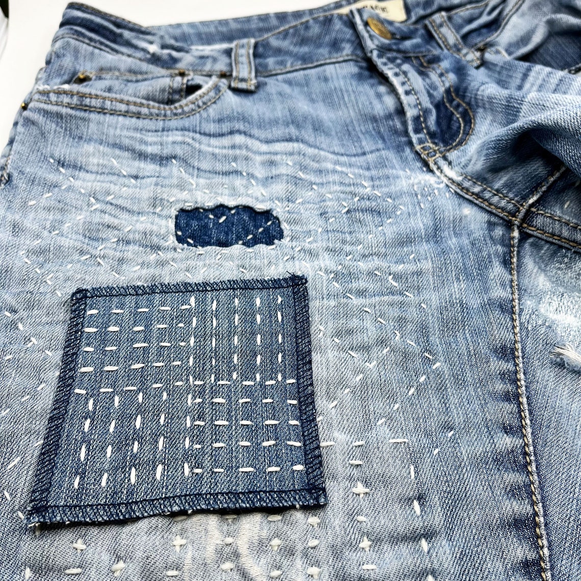 Hand Embroidered Basket Weave Patch - Etsy