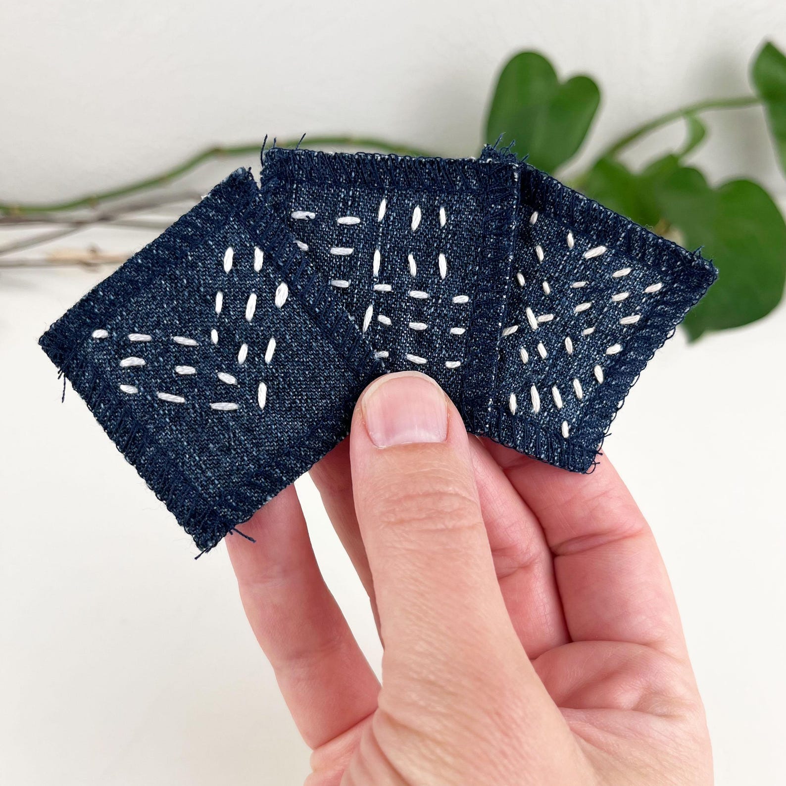 Mini Square Patch- Denim - Etsy