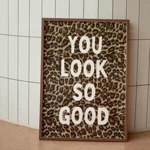 You Look so Good Leopard Wall Art, Neon Pink Leopard Poster, Preppy ...