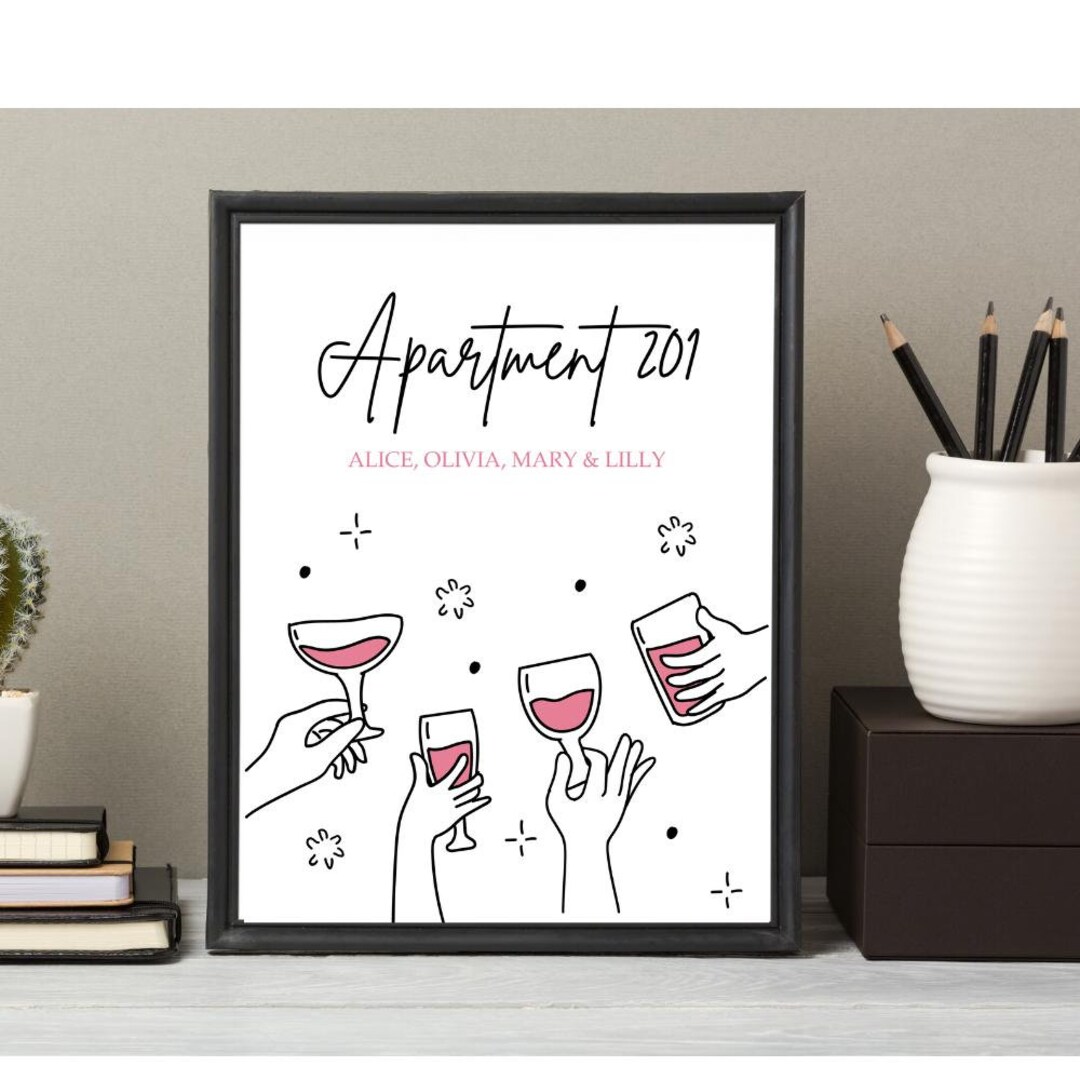 Hand Illustrated Roommate College Art Wall Print Roommate College Wall ...