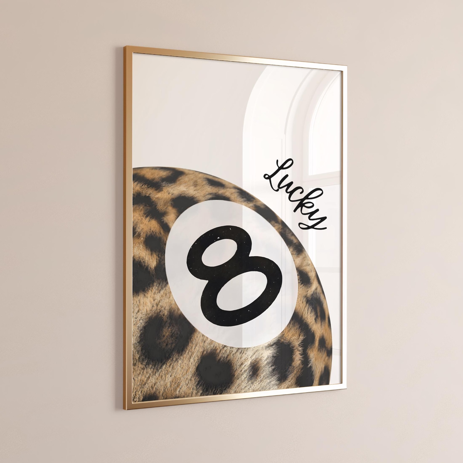 Set of 3 Leopard Prints Cheetah Print 8 Ball Lucky Neutral Room Decor ...