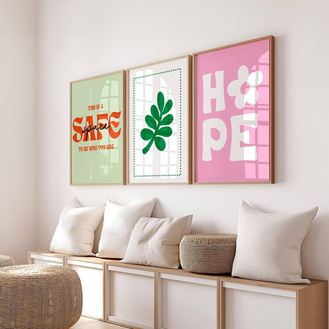 Mental Health Poster Set | Therapy Office Decor, Psychology Bright Wall ...