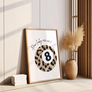 8 Ball Leopard Print, Retro Lucky Girl Poster, Funky Y2K Aesthetic ...