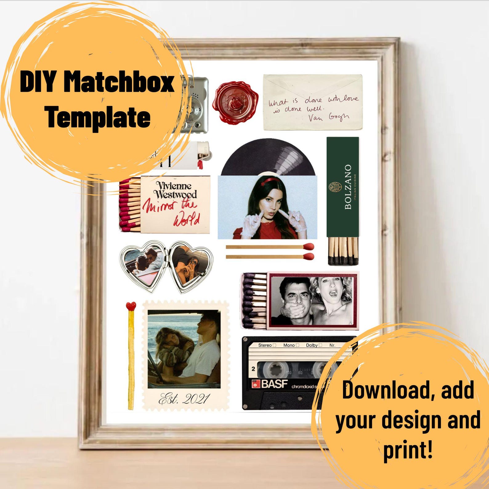 Editable Matchbook Poster Template DIY Matchbook Download, Custom ...