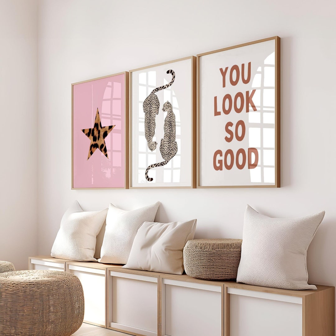 Set of 3 Leopard Prints, Cheetah Poster, How Lucky Are We, You Look so ...