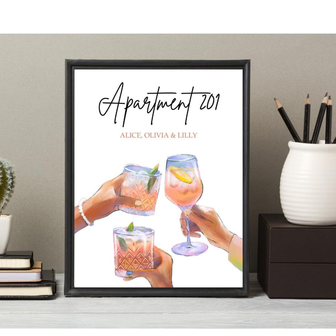 Hand Illustrated Roommate College Art Wall Print Roommate College Wall ...
