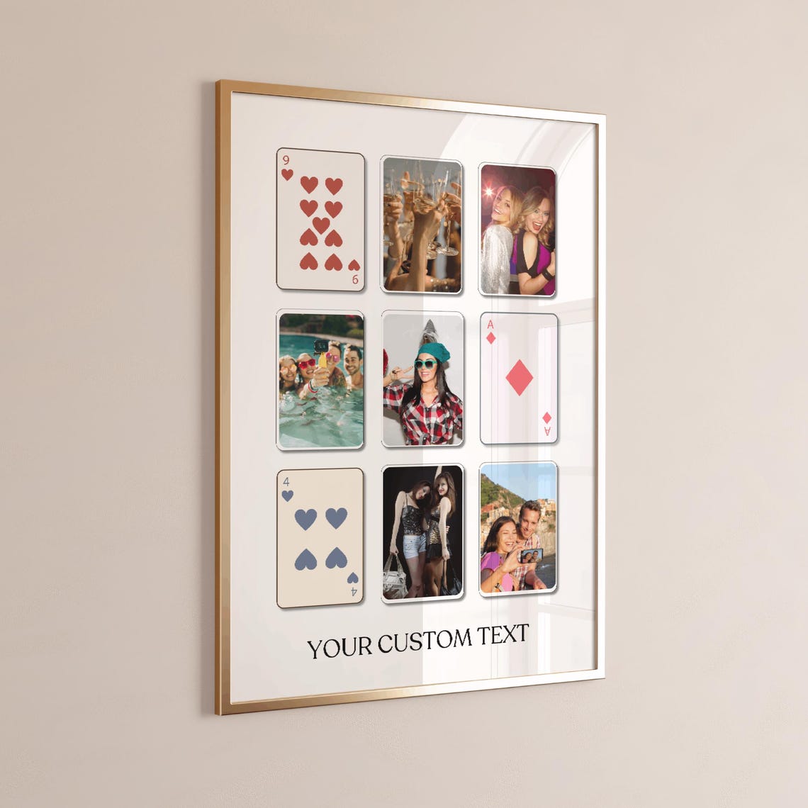 Custom Playing Card Art Print, Trendy Personalized Poster, Friends ...