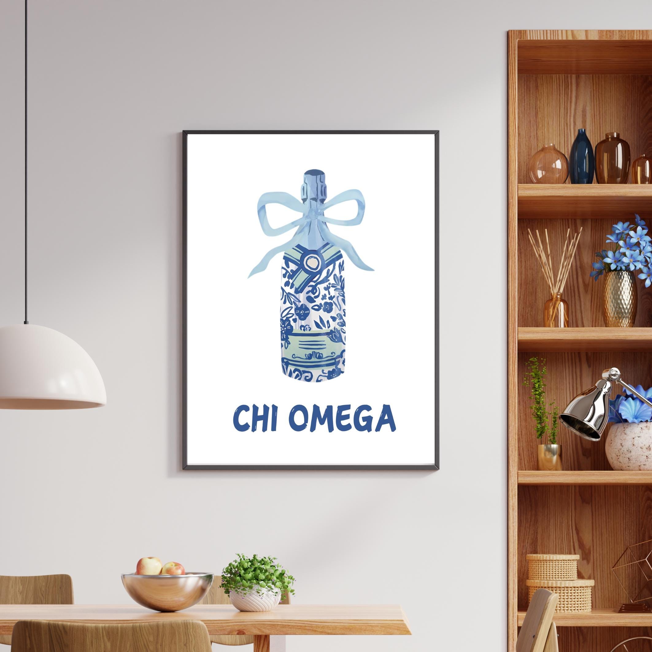 Chi Omega Champagne Sorority Print Customized Wall Art Personalized ...