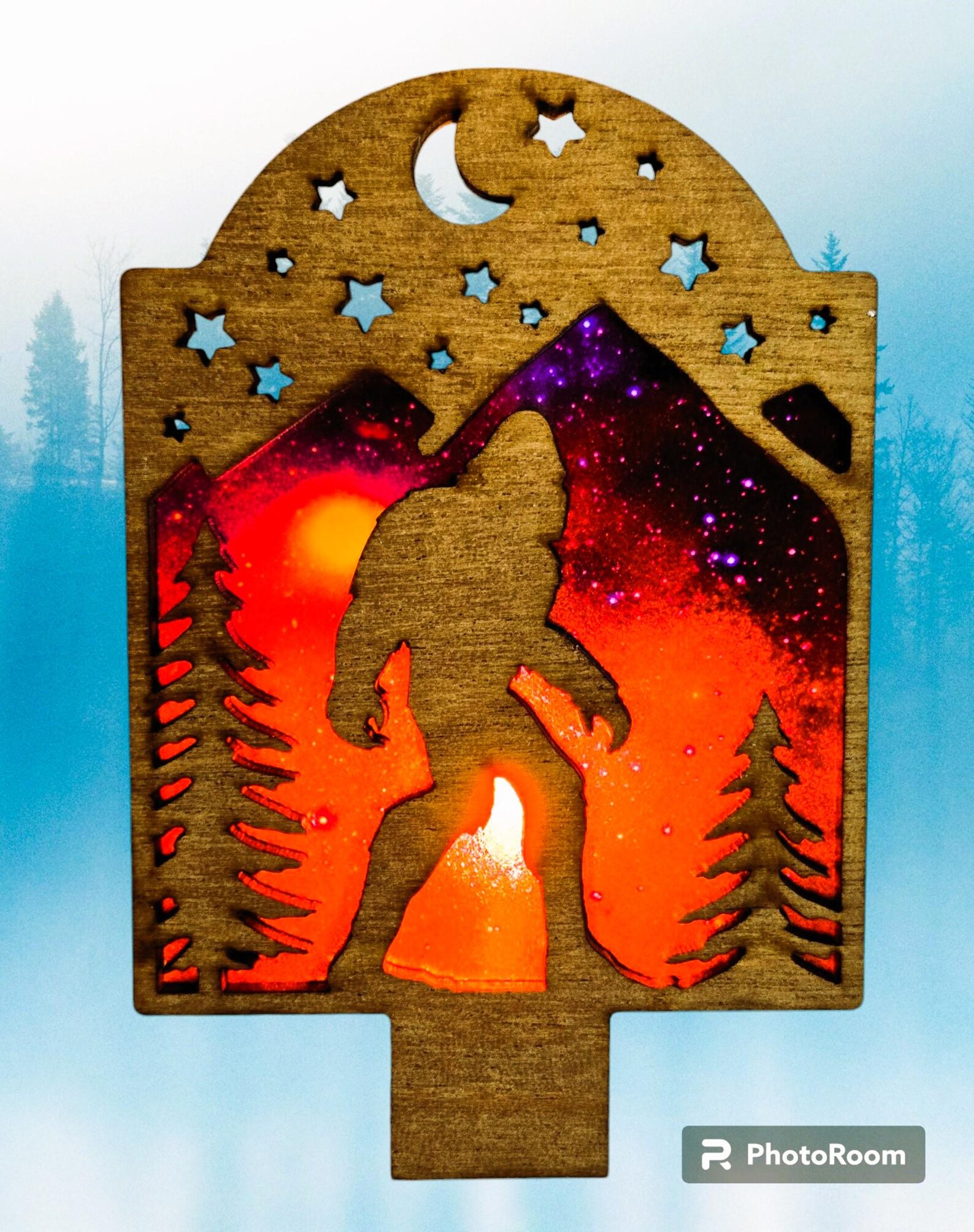 Bigfoot Mountain Animal - Night Light - Plug-in Style - Galaxy - Etsy