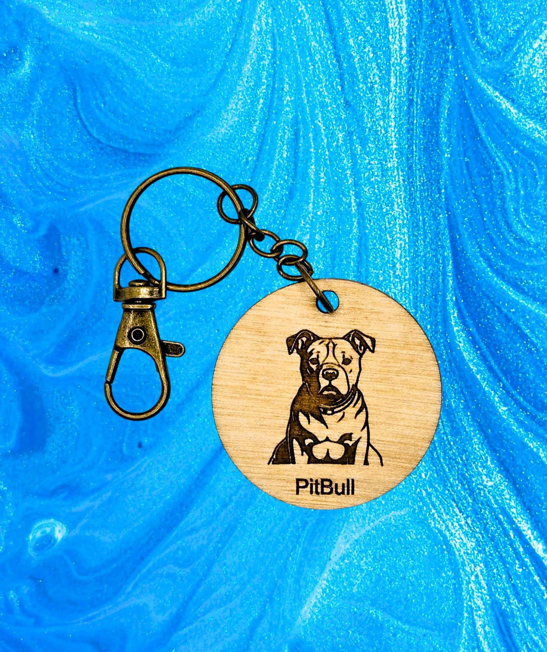 Pitbull - Dog Breed Keychain - Etsy