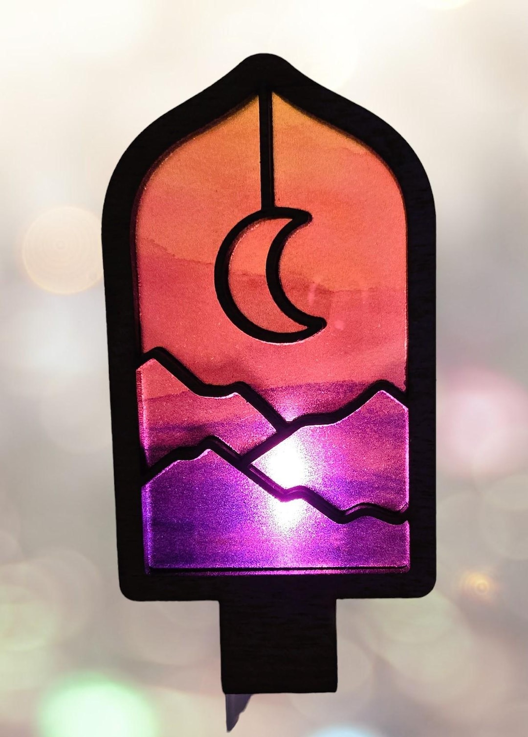 Mountains With Moon - Plug in - Night Light - Etsy