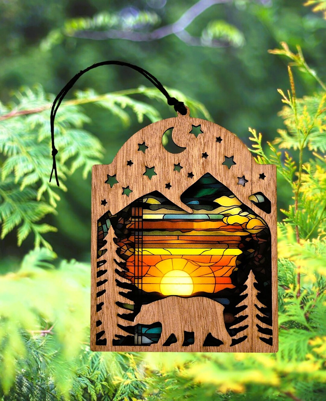 Bear - Beach Sunrise - Suncatcher - Etsy